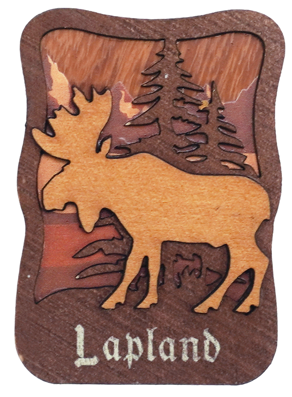 Moose Silhouette Wooden Magnet LAP – Happy Orange Oy